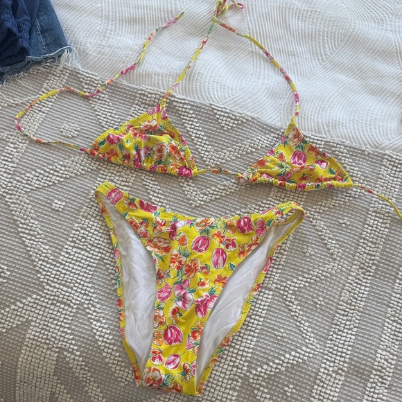 Heavy Manners | Swim | Heavy Manners Yellow Floral Bikini Set | Poshmark